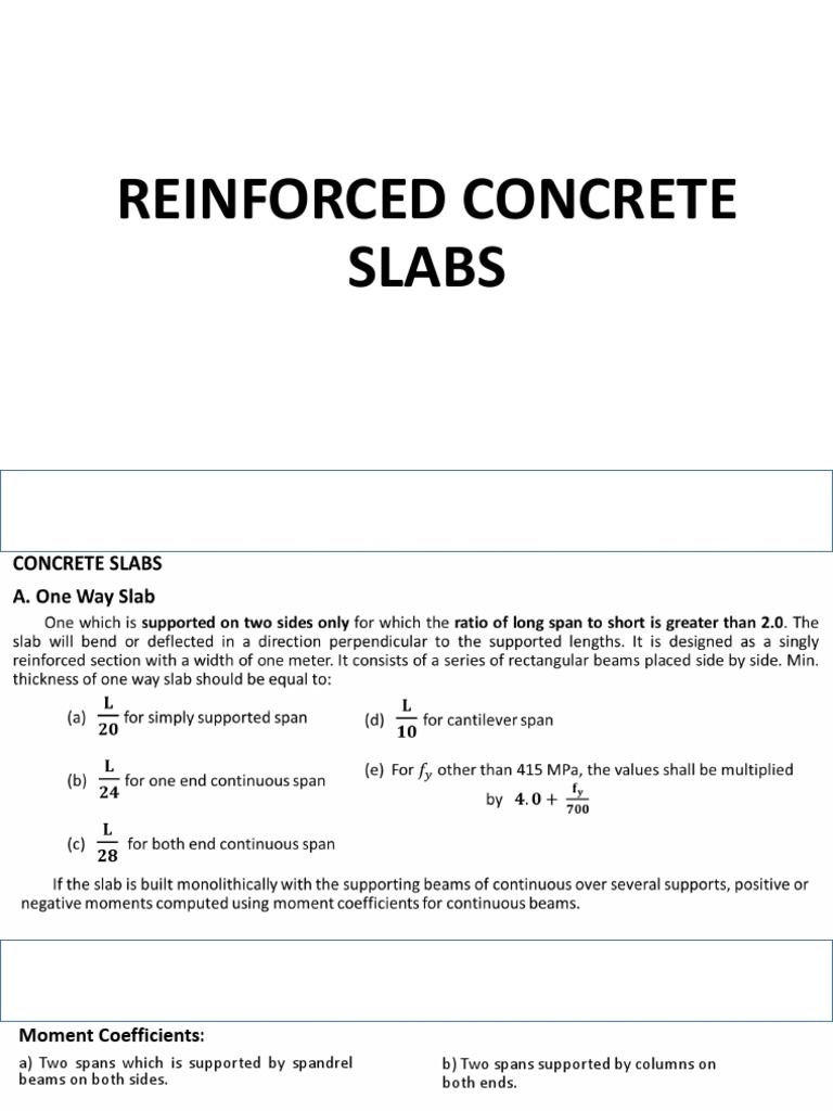 Slabs Prelim | PDF | Beam (Structure) | Concrete