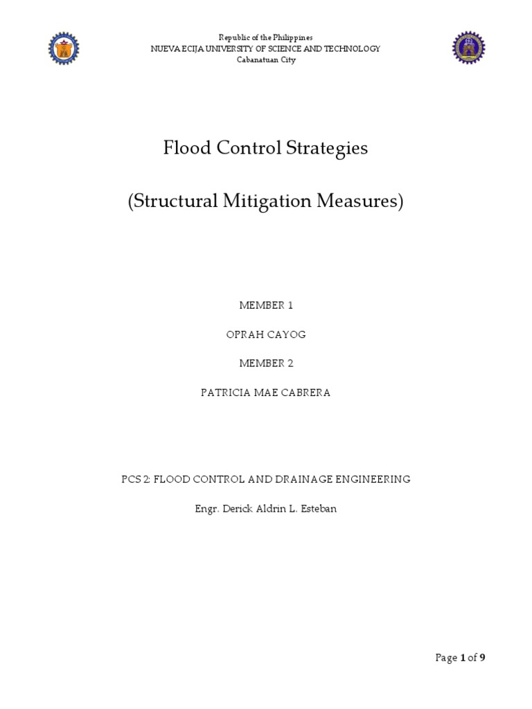 1-Flood Control Strategies (Structural Mitigation Measures) | PDF ...