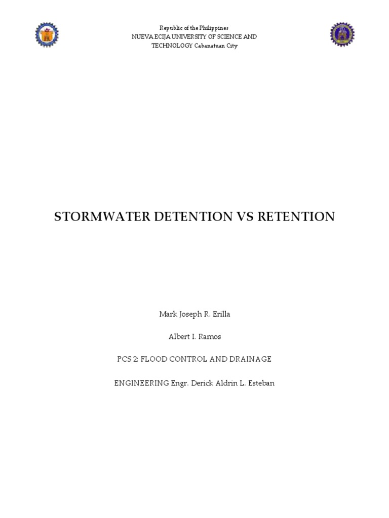 Stormwater Detention vs. Retention Explained | PDF | Stormwater | Storm ...