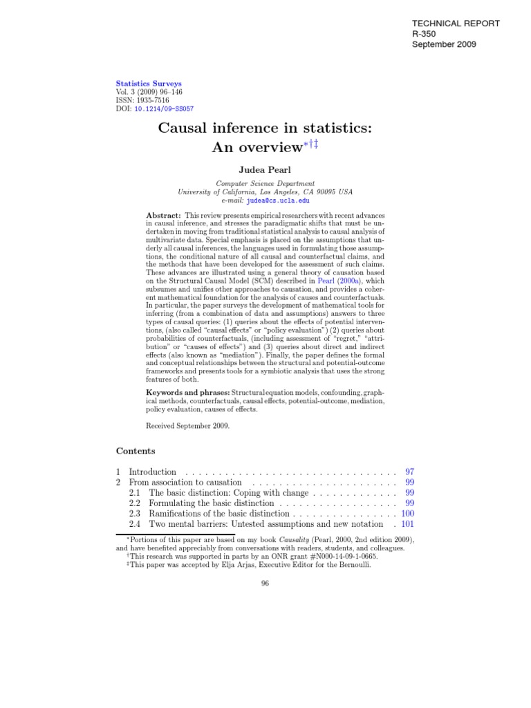 Causal Inference in Statistics: An Overview | PDF | Causality | Confounding