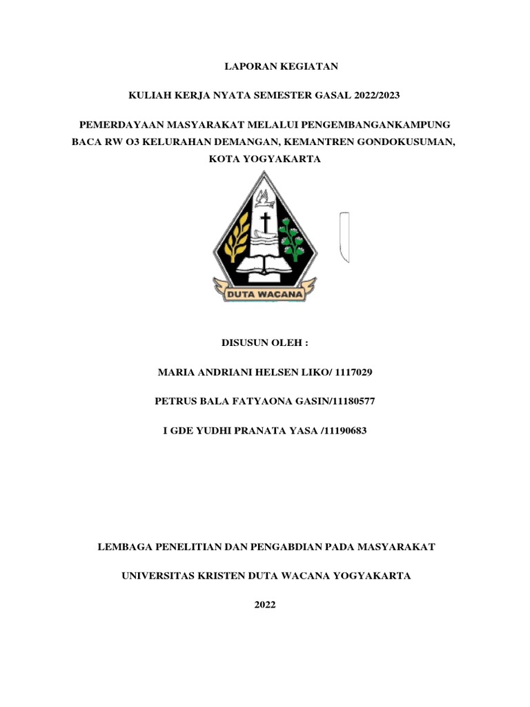 Laporan Kegiatan KKN RW 03 | PDF