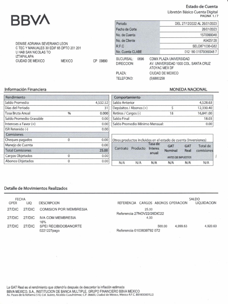 Estado de Cuenta | PDF