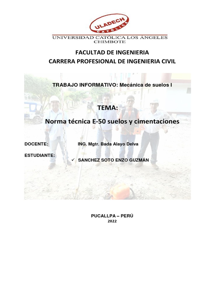 Norma E.50 Suelos y Cimentacion | PDF | Fundación (Ingeniería) | edificio