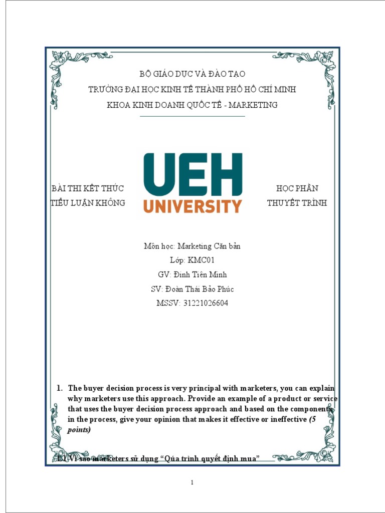 MCB - KMCK48 - TLOTT - Đoàn Thái Bảo Phúc | PDF