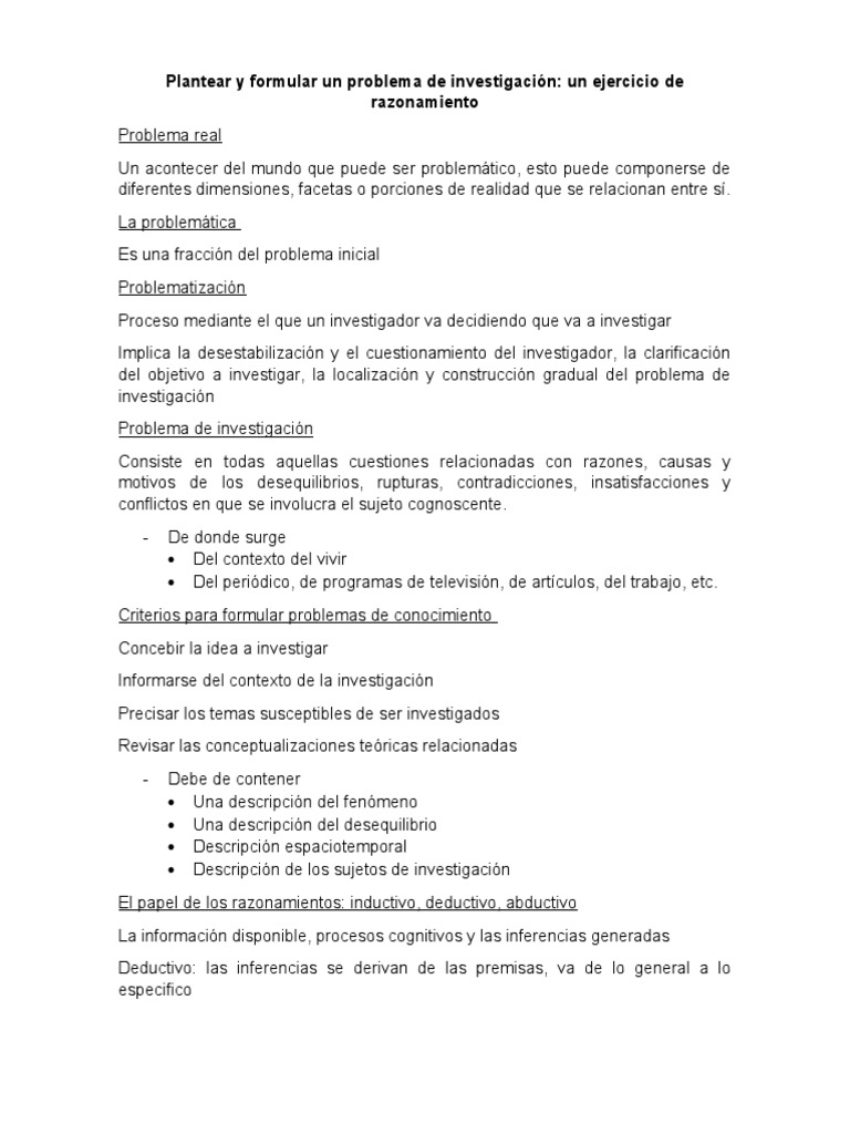 Plantear y Formular Un Problema de Investigación | PDF