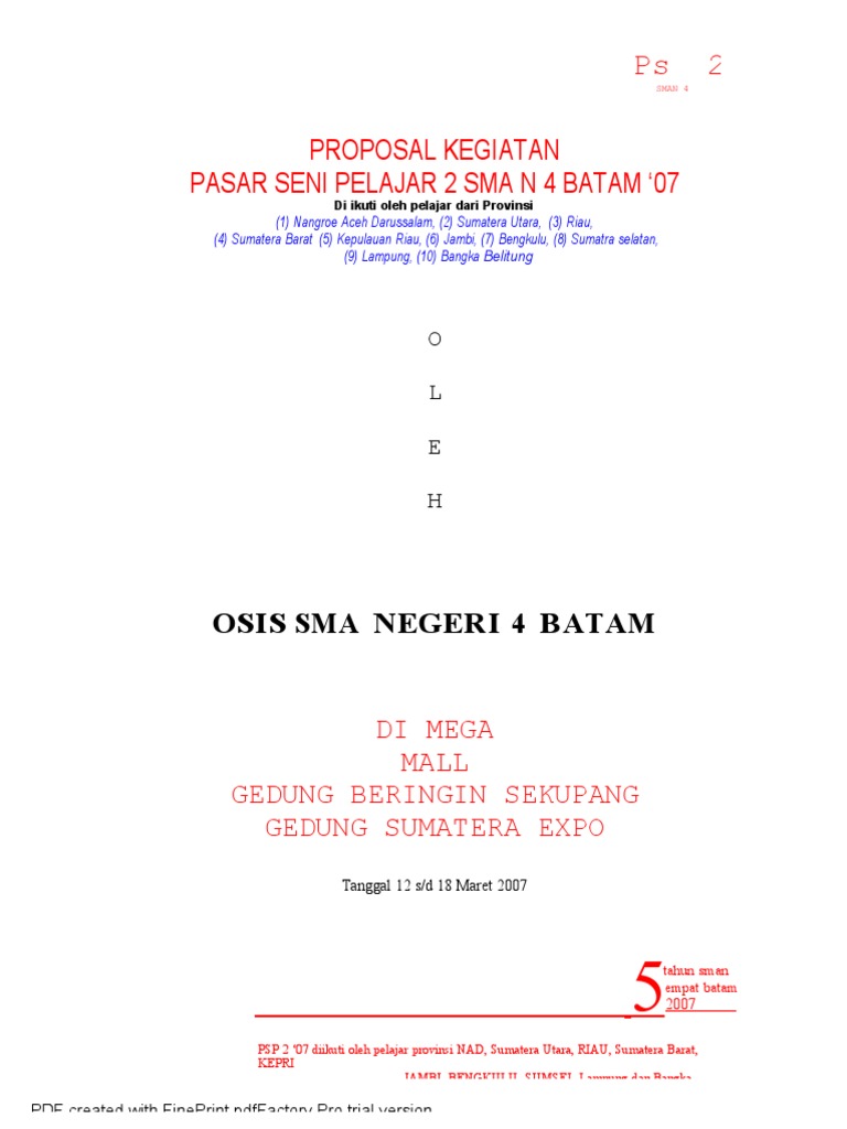 Contoh Proposal Pentas Seni | PDF