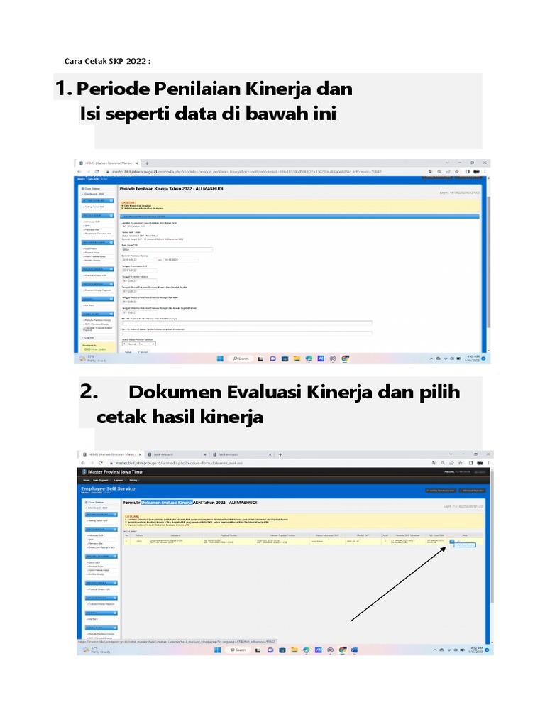 Cara Cetak SKP 2022 | PDF