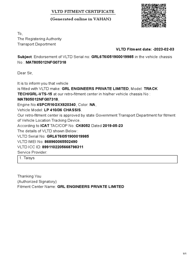 VLTD Maker MAT805012NFG07318 | PDF