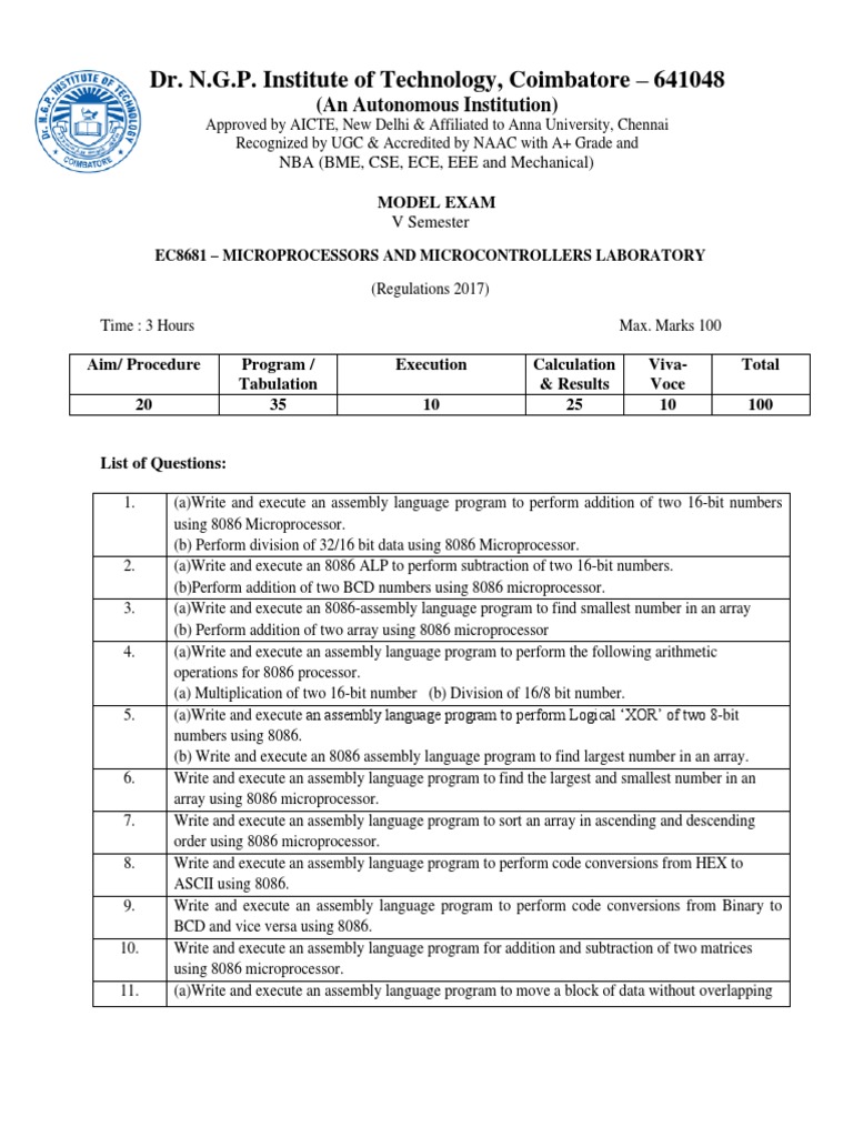 Question Paper Format | PDF