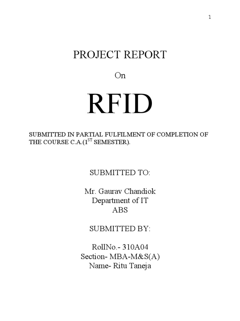 Rfid Final | PDF | Radio Frequency Identification | Barcode