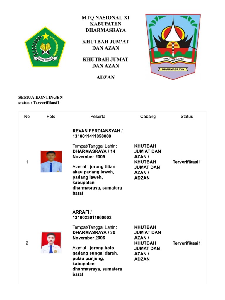 Adzan Semua Kontingen | PDF Adzan Semua Kontingen | PDF