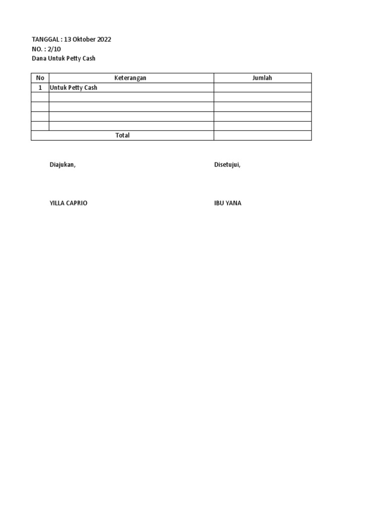 Format Pengajuan Dana | PDF