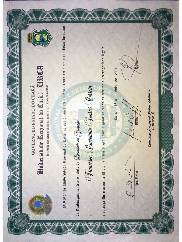 Diploma Licenciatura em Geografia | PDF