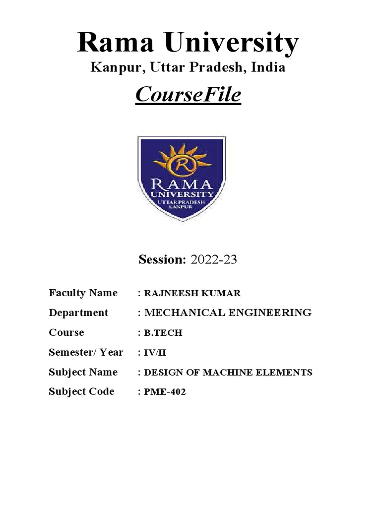 RU Course File - Format | PDF | Curriculum | Innovation