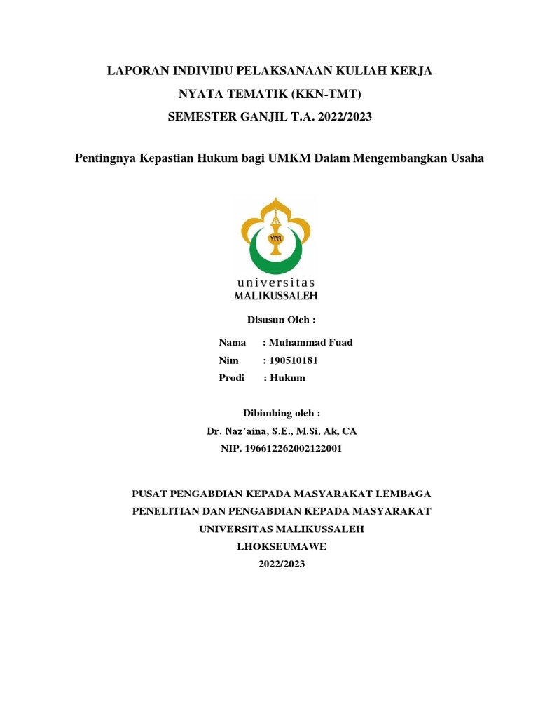 Muhammad Fuad 29 KKNT Laporan Lengkap | PDF