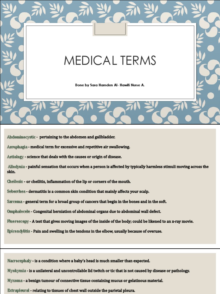 H.W Medical Terminology | PDF | Surgery | Heart