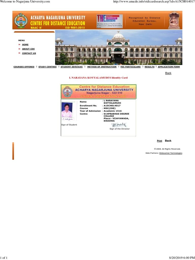 Welcome To Nagarjuna University | PDF