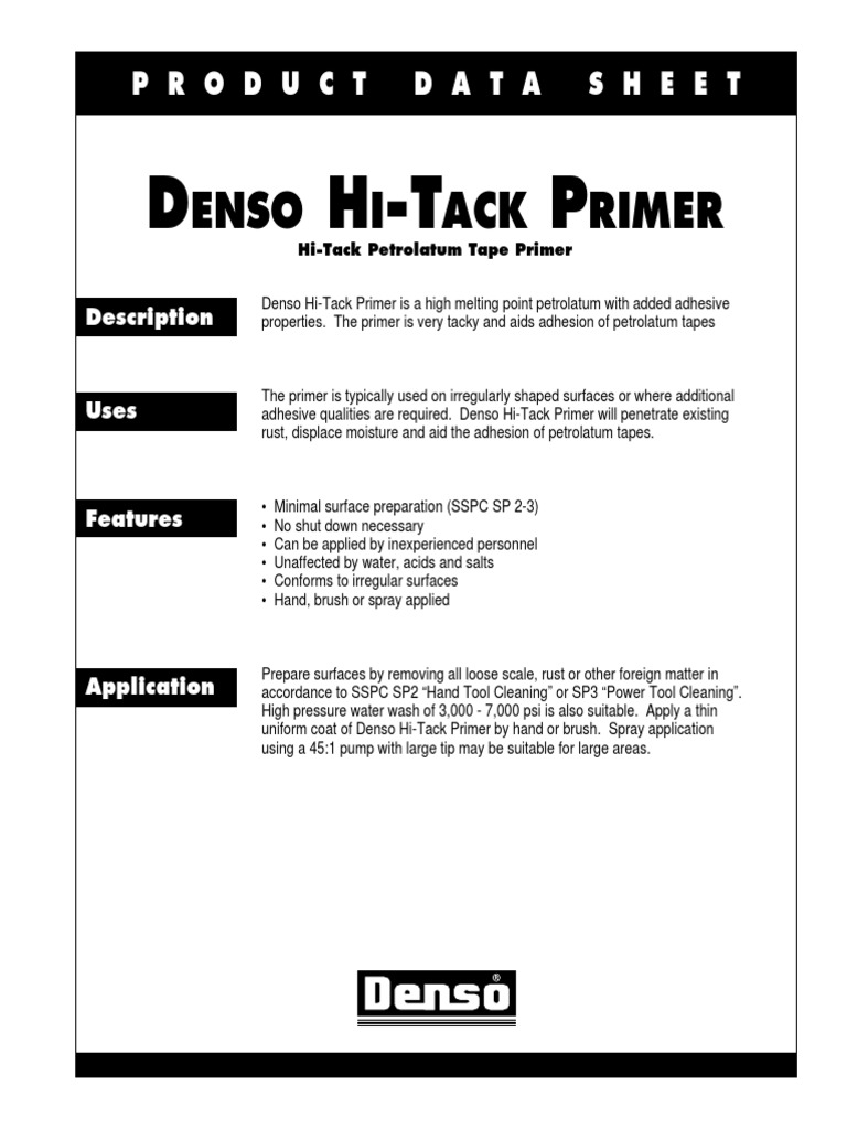 DensoHi TackPrimer | PDF | Chemistry | Materials