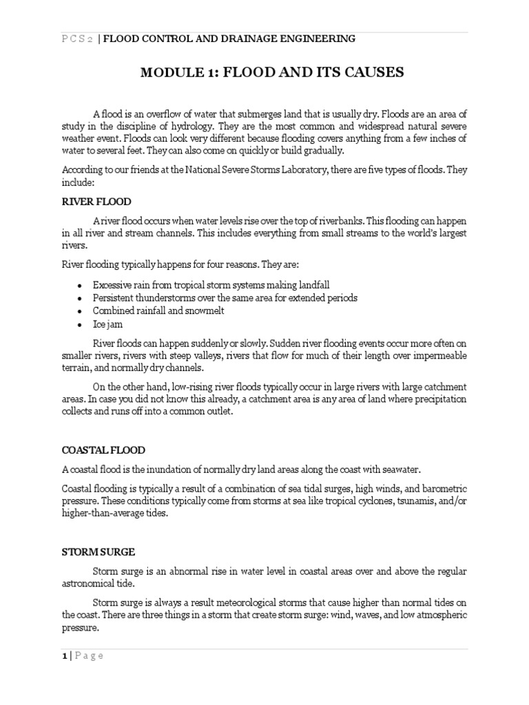 PCS2 - Module1 (Flood Control and Drainage Engineering) | PDF | Flood ...