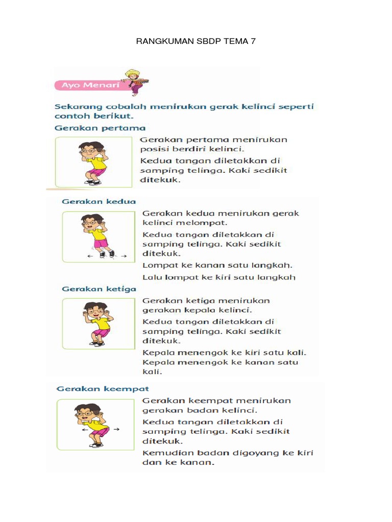 Rangkuman SBDP Tema 7 2022 | PDF