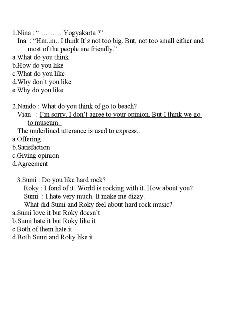 English Conversation Exercises | PDF