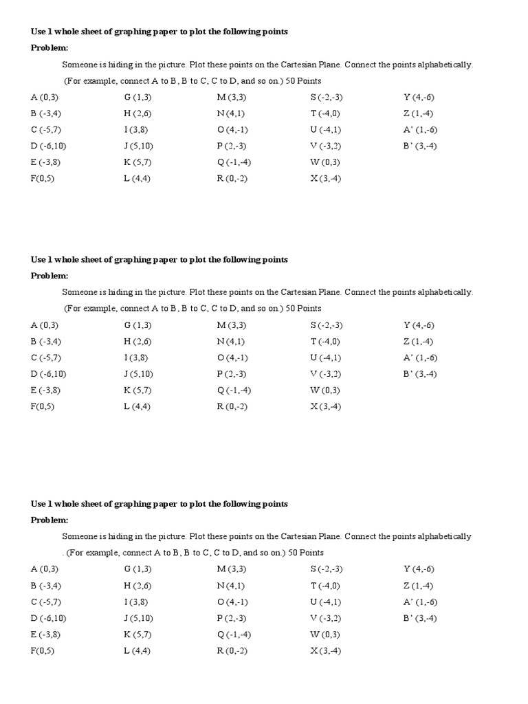 Plotting Points on a Cartesian Plane and Connecting Them Alphabetically ...
