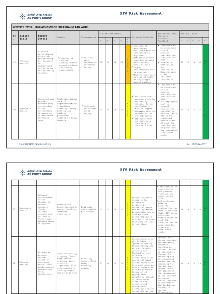 Exhaust | PDF | Risk Assessment | Risk