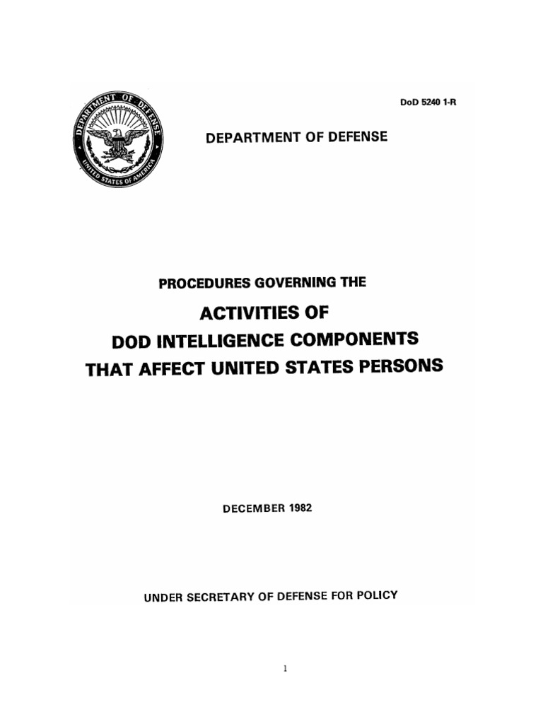 DoD 5240.01-R - Procedures Governing The Activities of DoD Intelligence ...