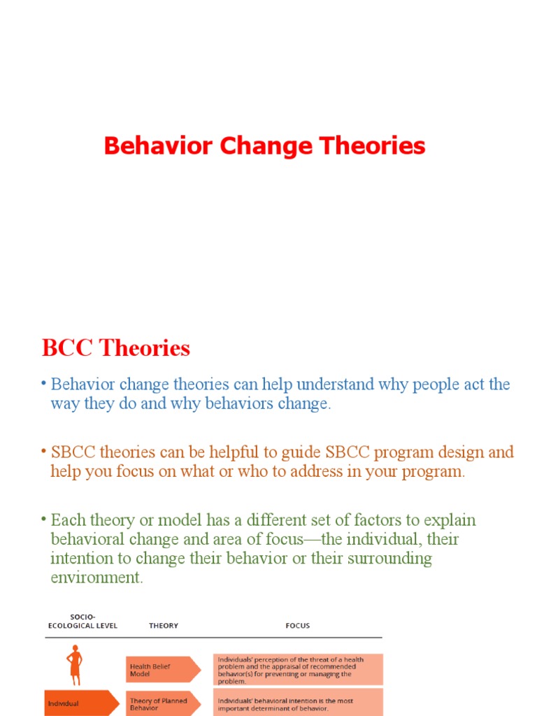 Behavior Change Theories | PDF