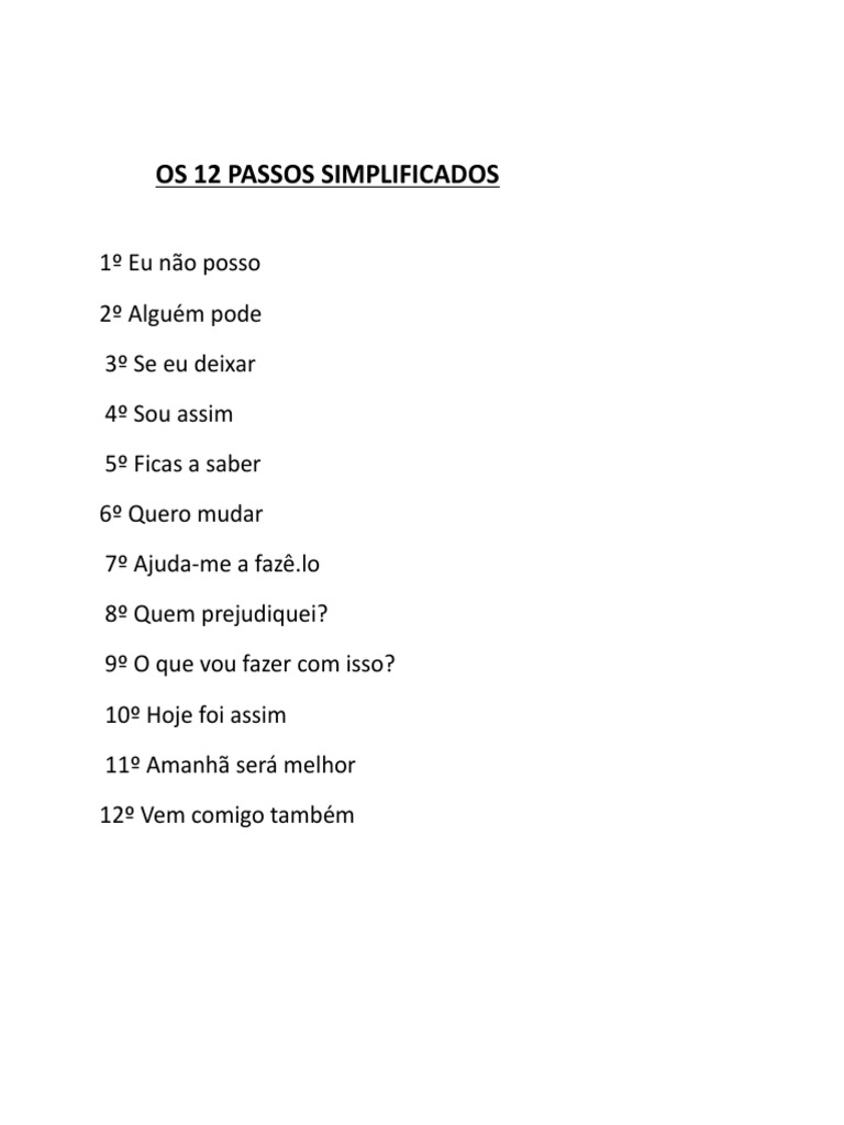 12 Passos Simplificados | PDF 12 Passos Simplificados | PDF
