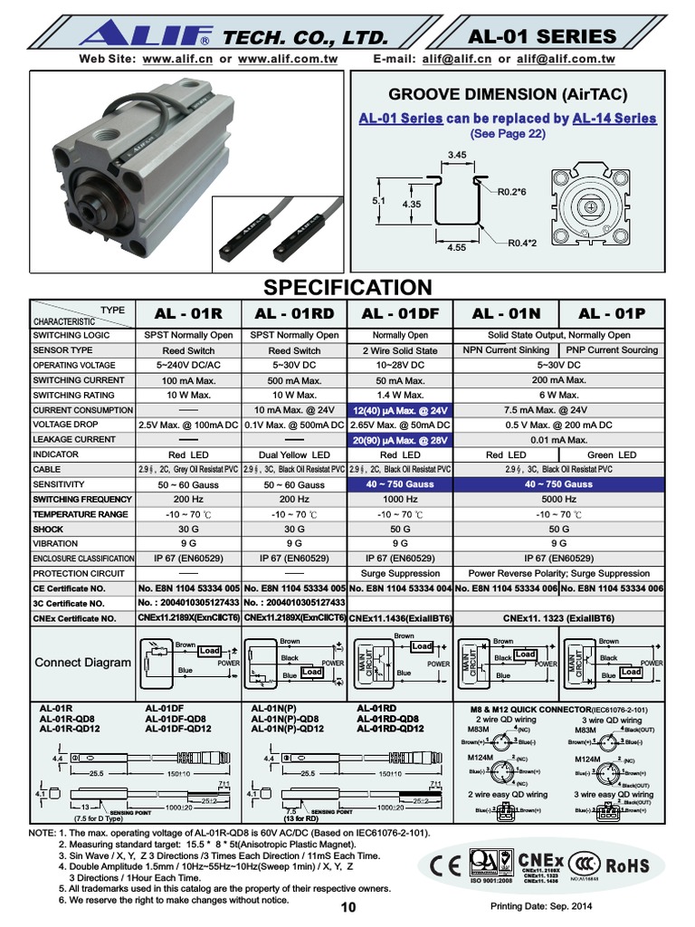 Reed Switch Magnetic Sensor For Airtec Slots Al 01 | PDF | Switch ...