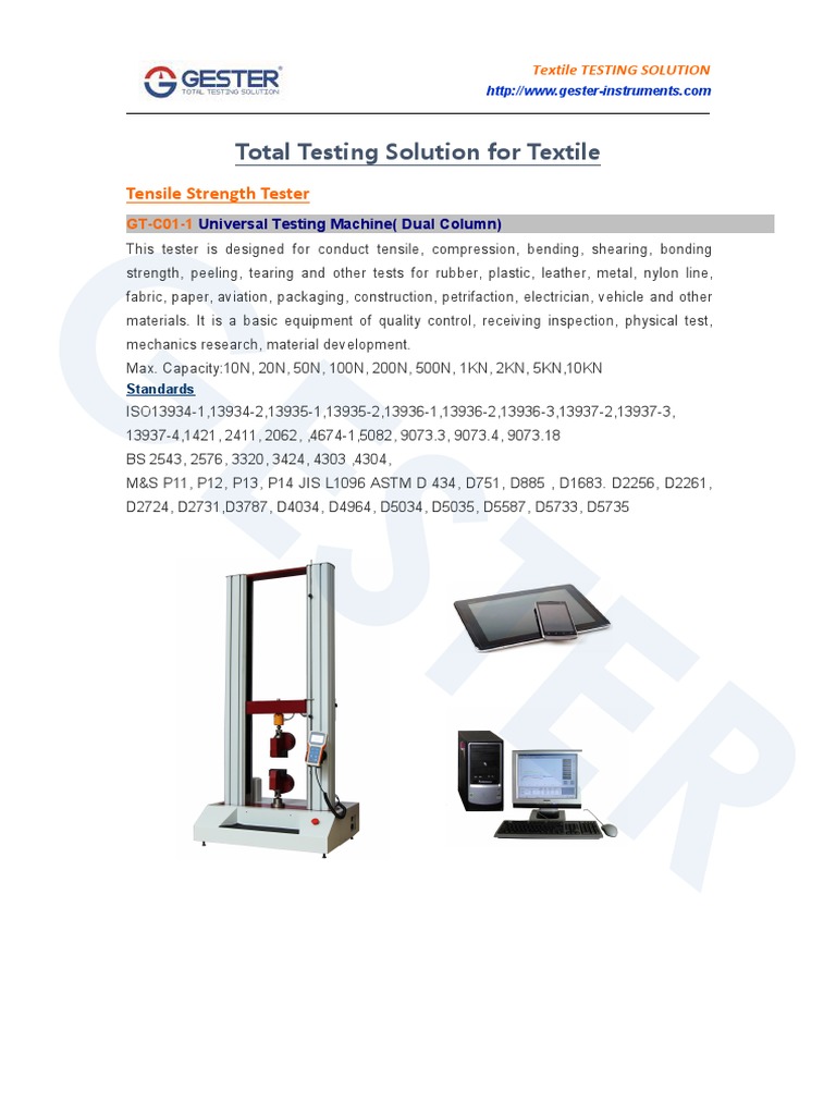 GT-C, GT-D Textile Testing | PDF | Dyeing | Textiles