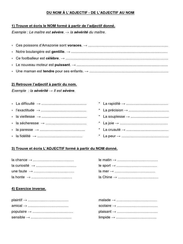 Vocabulaire Du Nom A Adjectif | PDF | Sports et loisirs