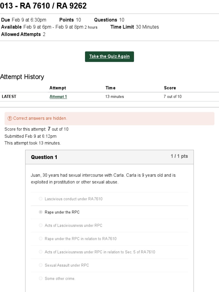 Laws on Rape, Prostitution, and Domestic Violence: Reviewing Key Provisions of RA 7610, RA 9262 ...