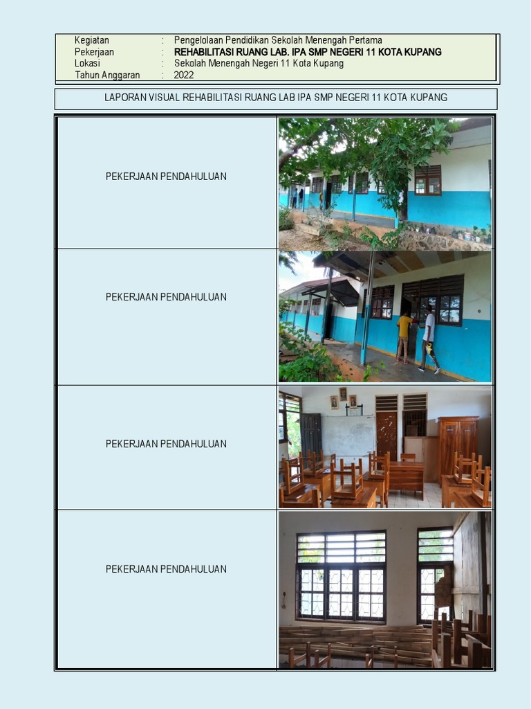 Laporan Progres (0 - 100%) Dokumentasi Rehab Ruang Lab Ipa. | PDF