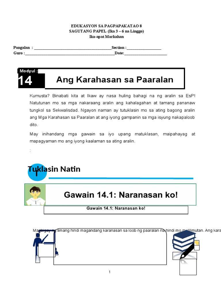 MODYUL 14 ANG KARAHASAN SA PAARALAN SLM Feb16 | PDF