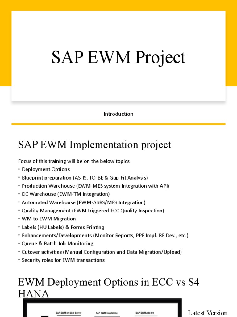 An In-Depth Guide to SAP Extended Warehouse Management (EWM ... An In-Depth Guide to SAP Extended Warehouse Management (EWM ...