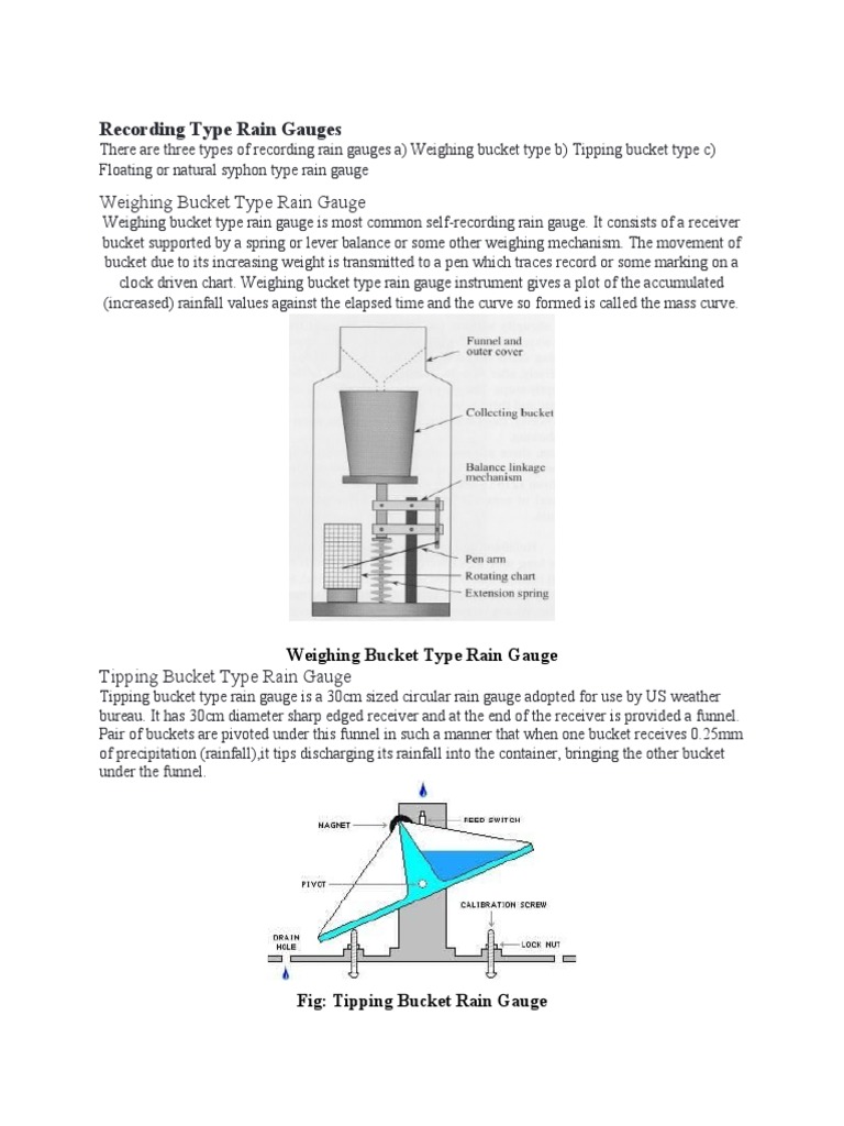 Recording Type Rain Gauges | PDF | Water | Water Vapor