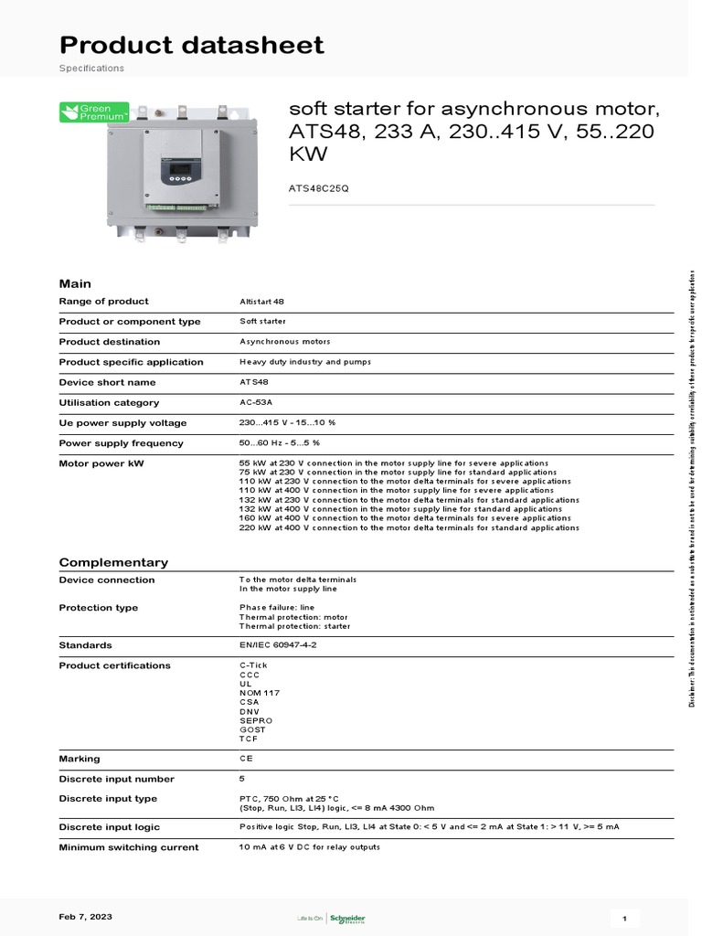 Altistart 48 - ATS48C25Q | PDF | Relay | Power Supply