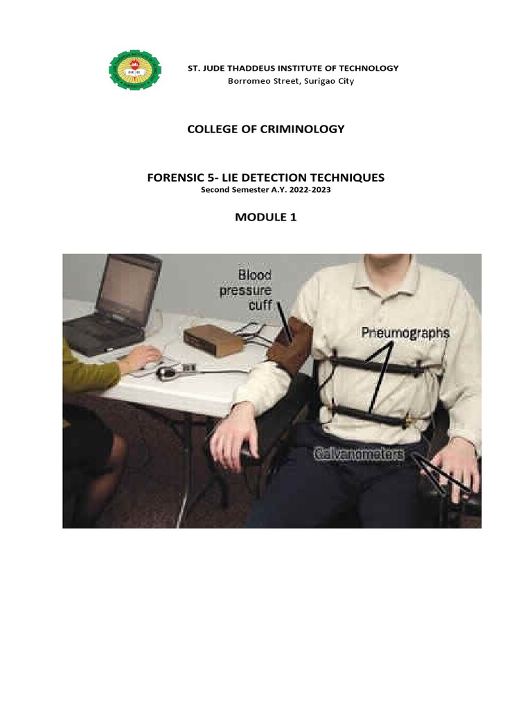 Forensic 5 Module Prelim | PDF | Polygraph | Lie