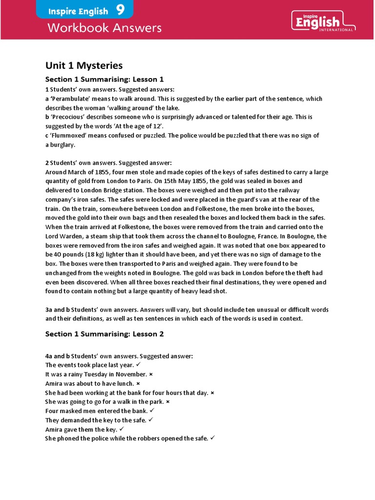 InspireEnglish Y9 WorkbookAnswers | PDF | Yeti | Bigfoot