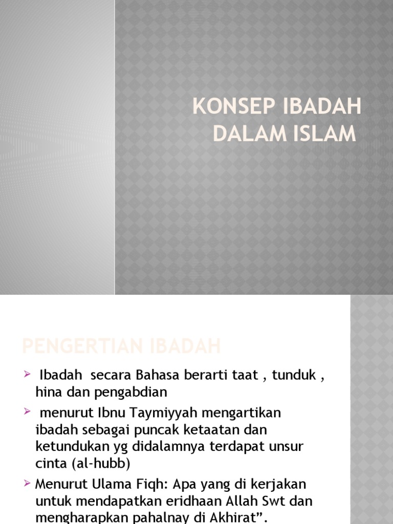 Irma Suriyani, S.Ag, M.Ag - Konsep Ibadah Dalam Islam | PDF