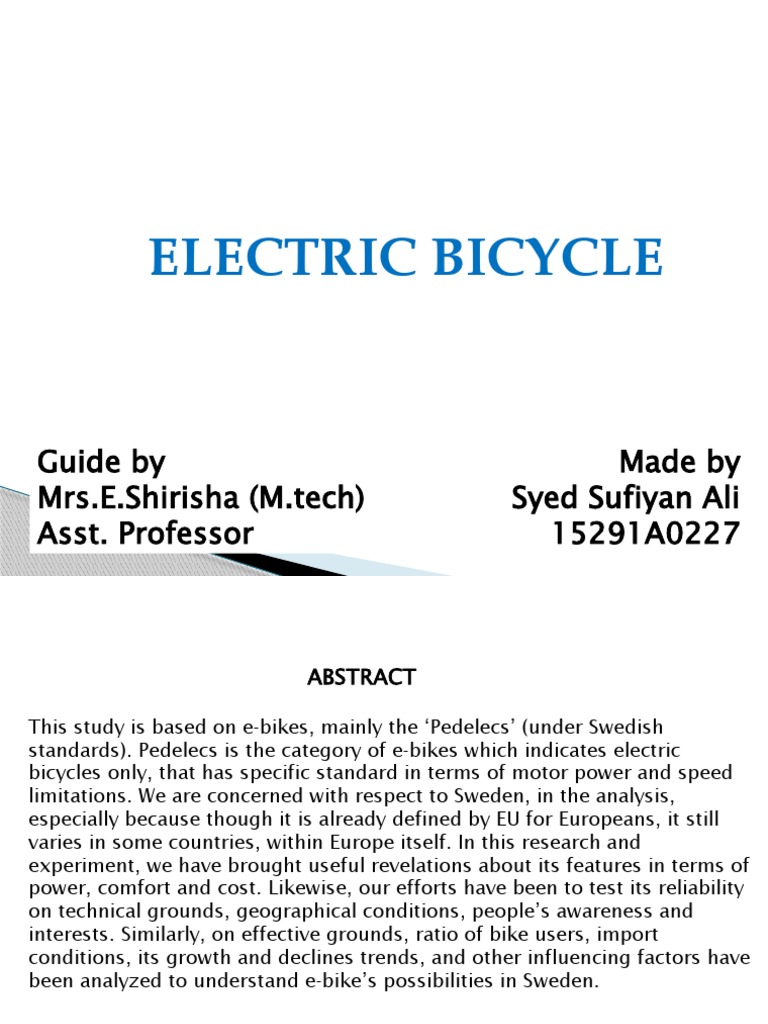 ELECTRIC BICYCLE GUIDE | PDF | Human Powered Vehicles | Human Powered Transport