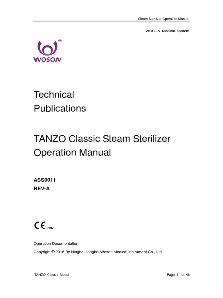 Tanzo Classic User Manual 2019 | PDF | Sterilization (Microbiology ...