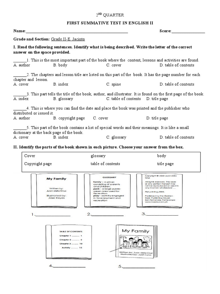 Quarter 2 Summative Test 1 and 2 | PDF | Books | Tagalog Language