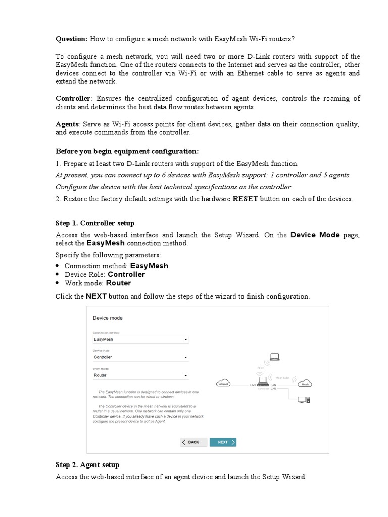 Configuring a Mesh Network with D-Link EasyMesh Wi-Fi Routers: A Step-by-Step Guide | PDF | Wi ...
