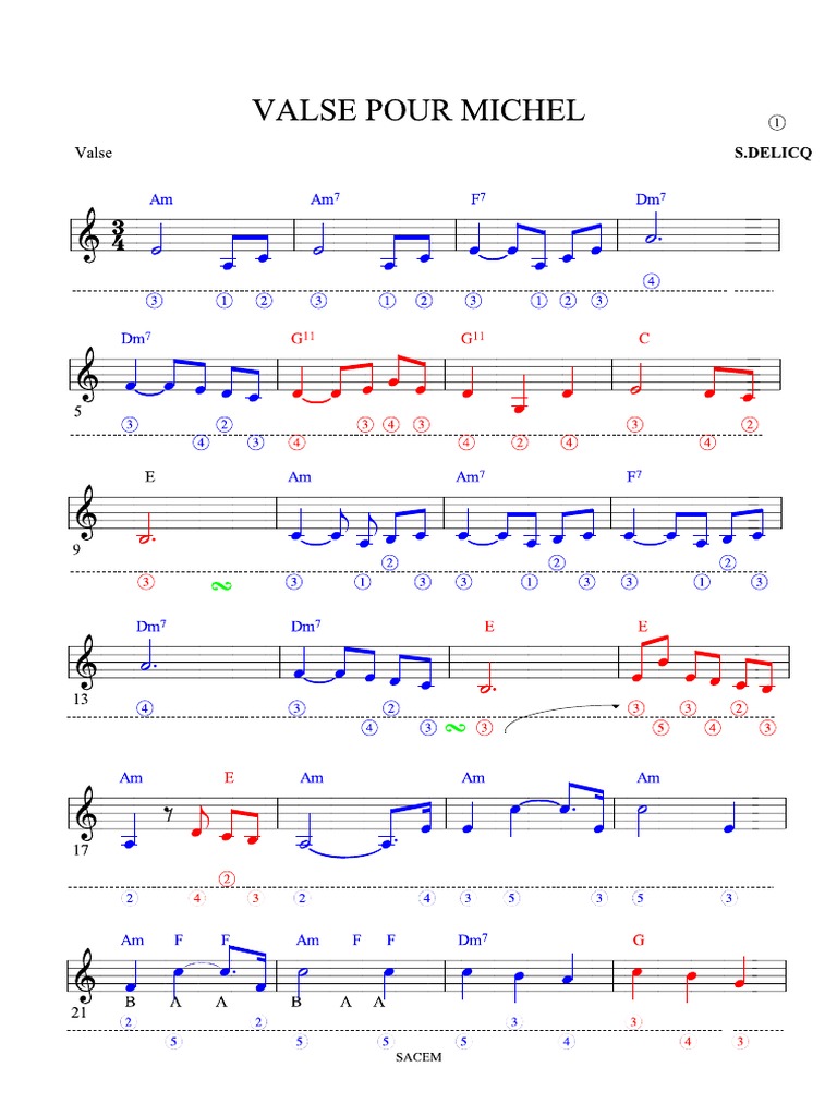 MICHEL - ENC - Delicq - Valse Pour Michel | PDF