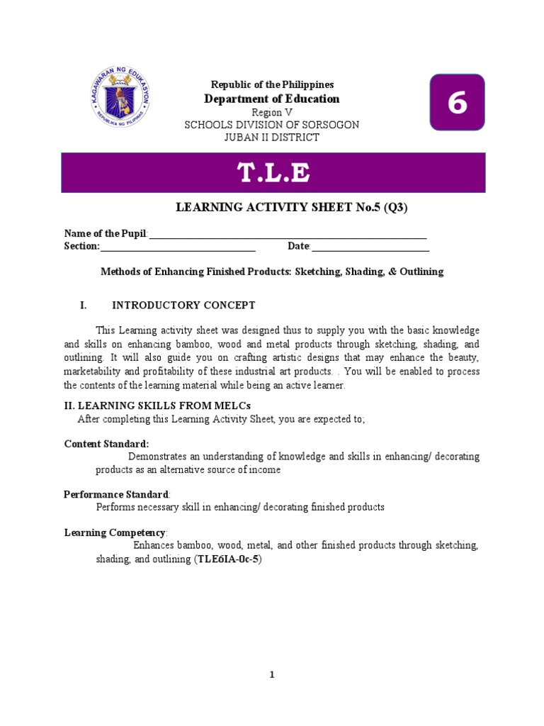 Tle Q3 Las 5 | Download Free PDF | Drawing | Rubric (Academic)