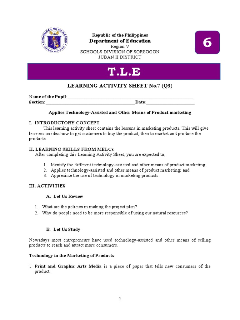 Tle Q3 Las 7 | PDF | Mass Media | Advertising
