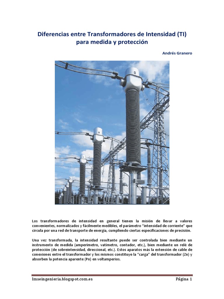 Transformadores de Intensidad | PDF | Transformador | Corriente eléctrica